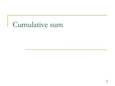 Ppt Cumulative Sum Powerpoint Presentation Free Download Id5436330
