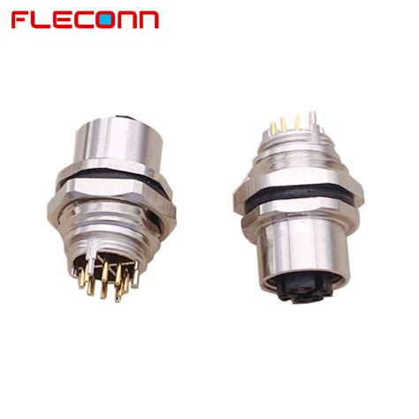 Front Panel Mount 8 Pin Female M12 X Code Connector