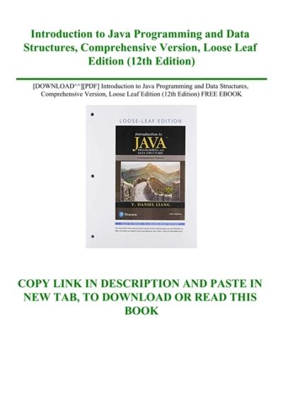 DOWNLOAD PDF Introduction To Java Programming And Data Structures Comprehensive Version
