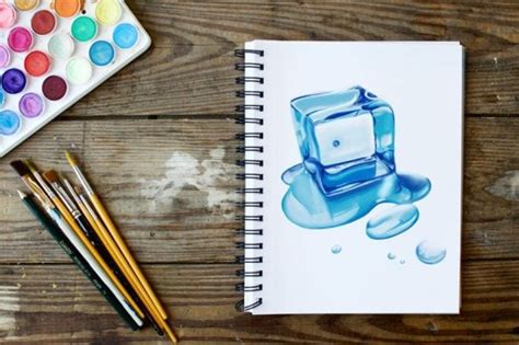 How To Draw An Ice Cube An Easy Melting Ice Cube Drawing