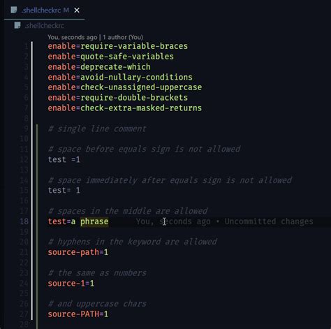 What Is The Syntax Of The Shellcheckrc Issue Koalaman Shellcheck GitHub