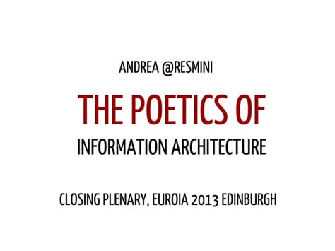 The Poetics Of Information Architecture Pdf