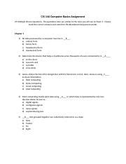 CIS 146 Computer Basics Assignment 1 Docx CIS 146 Computer Basics Assignment 25 Multiple