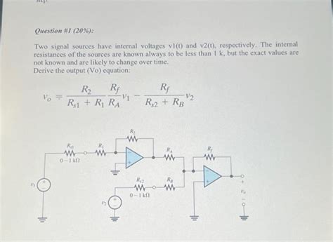 Solved Question I 20 Two Signal Sources Have Internal