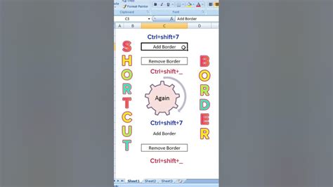 shortcut key to add and remove border in excel shorts exceltricks youtube