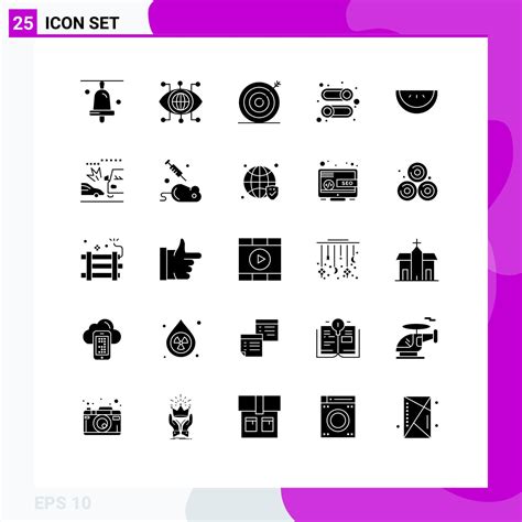 25 universal solid glyph signs symbols of accident slice goal disable