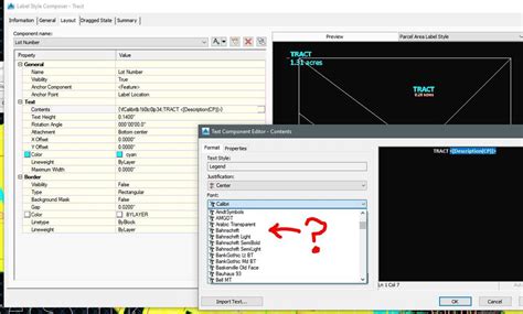 arial font not available in label style text component editor