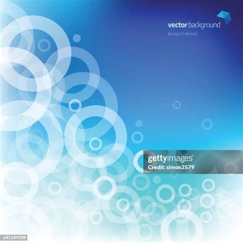 Blue Color Background With Fading White Circles High Res Vector Graphic