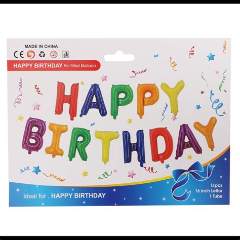 Happy Birthday生日快樂氣球套裝 瘦版字母鋁膜氣球派對裝飾佈置 蝦皮購物