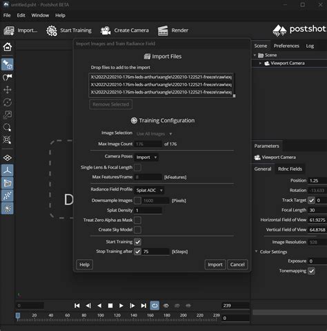 Gaussian Splatting Instructions Using Postshot — Xangle Camera Server