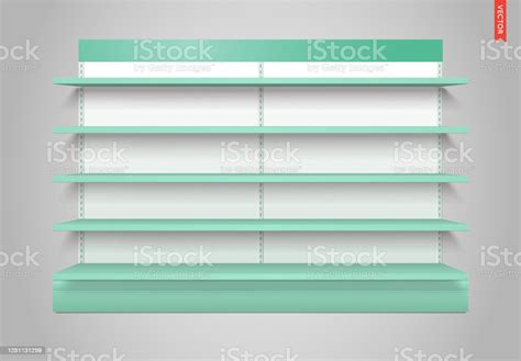 빈 다채로운 빈 쇼케이스 디스플레이 선반 전면 보기 3d 그림 템플릿 을 준비 모의 벡터 Eps 10 0명에 대한 스톡 벡터 아트 및 기타 이미지 Istock