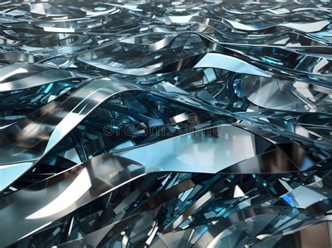 Architectural Fusion Abstract Glass And Steel Artistry Stock