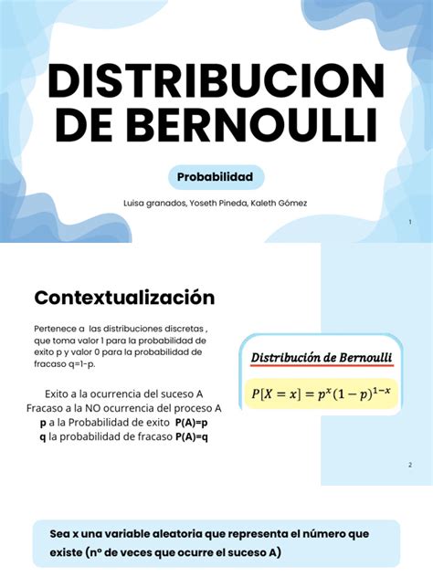Distribucion Bernoulli | PDF | Probabilidad | Distribución de probabilidad