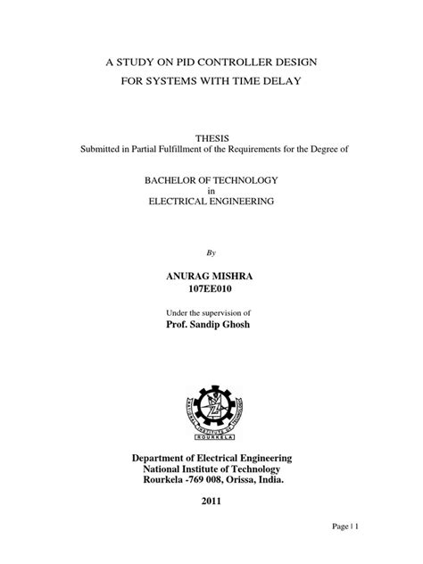 Project Report Final Pdf Control Theory Control System