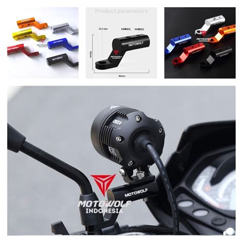 Jual Braket Mini Motowolf Alumunium Jepit Spion Sepeda Motor Shopee