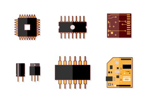 Microchip Shape Vector Set 136570 Vector Art At Vecteezy