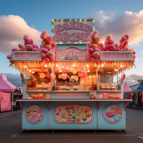 Premium Ai Image Photo Of A Cotton Candy Stall At A Funfair Daylight
