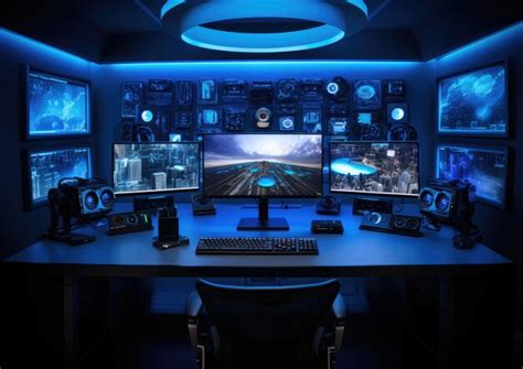 Premium Ai Image A Panoramic View Of An Editors Workspace Showcasing