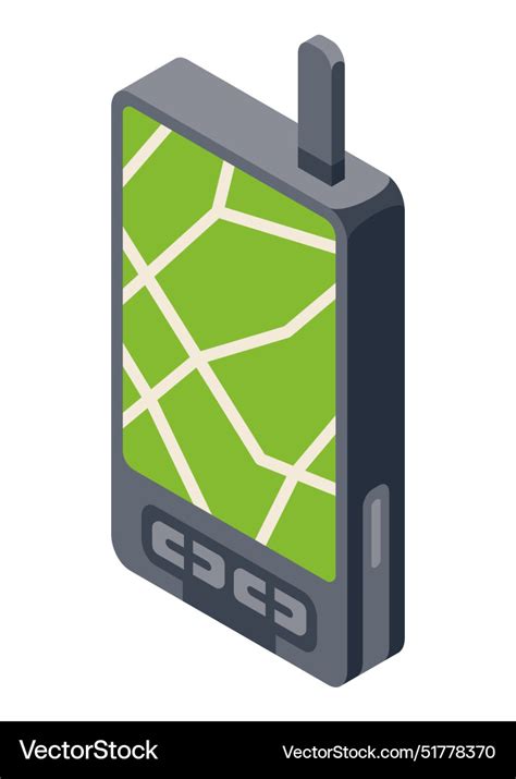 Gps Navigator With Navigation Map Icon Isometric Vector Image