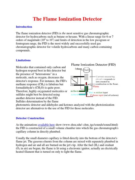 The Flame Ionization Detector Pdf Combustion Gases