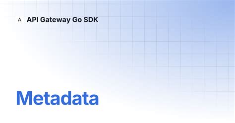 Metadata Api Gateway Go Sdk