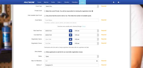 date picker not working correctly practiscore the website