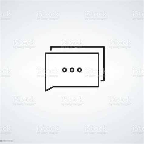 통신 아이콘 두 개의 선형 채팅 거품 채팅 온라인 서명 토크 사인 흰색 배경에 격리된 스톡 벡터 그림 0명에 대한 스톡 벡터