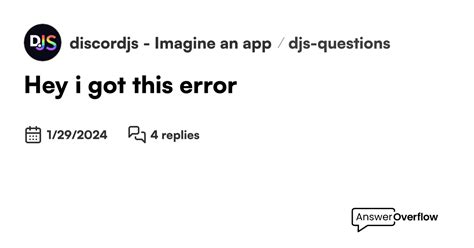Hey I Got This Error Discord Js Imagine An App