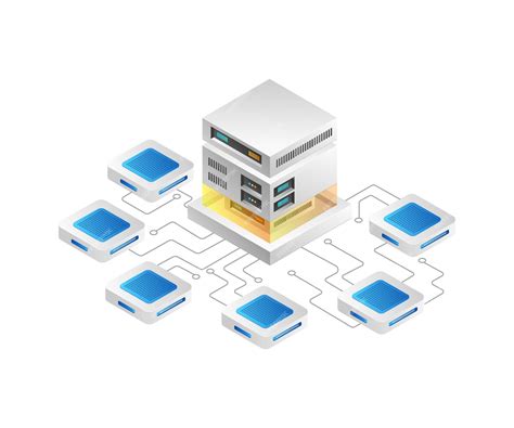 premium vector flat isometric 3d illustration concept of server big