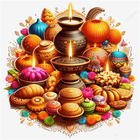 인도 축제 디야는 인도의 다양한 지역의 과자로 축하합니다 구디 파드와 전통 인도 축제 디야 과자 Png 일러스트 및 이미지 에 대한 무료 다운로드 Pngtree