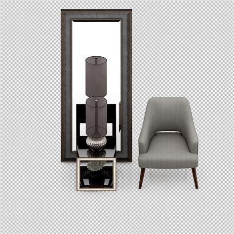 premium psd 3d render of isometric chair