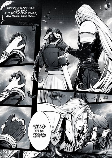 Aerith Gainsborough And Sephiroth Final Fantasy And 3 More Drawn By