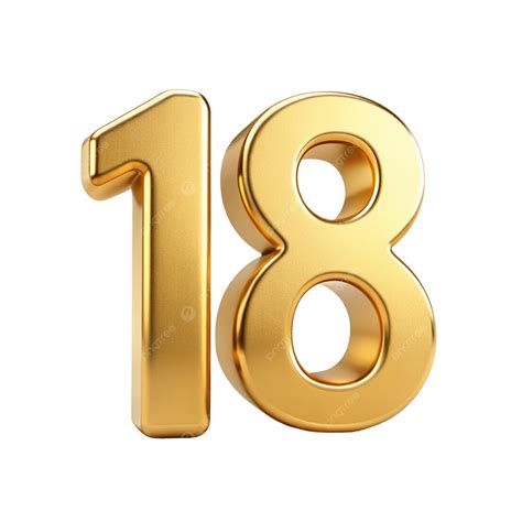 Golden Color Number 18 Illustration Golden Color Number Golden Number