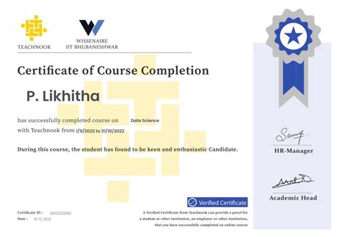 Finished Data Science With Teachnook Course Likhitha P Posted On The Topic Linkedin