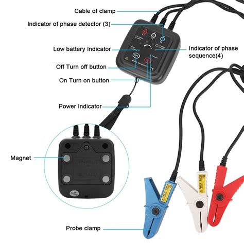 Industrial And Scientific Phase Sequence Indicator Digital Phase Indicator 200 V 480v Ac Led