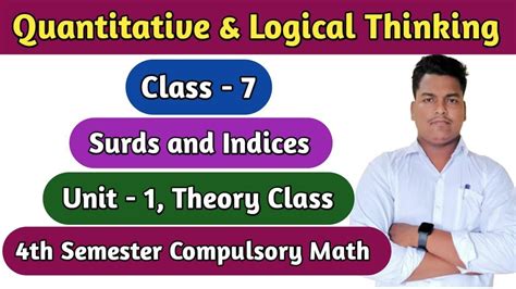 4th Semester Compulsory Math Ll Quantitative And Logical Thinking Ll