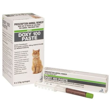 Doxy 100 Paste Apex Brand 2 5g Syringes 6 Pack