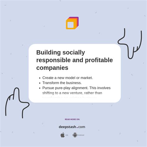Building Socially Responsible And Profitable Companies Deepstash