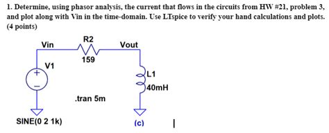 1 determine using phasor analysis the current that