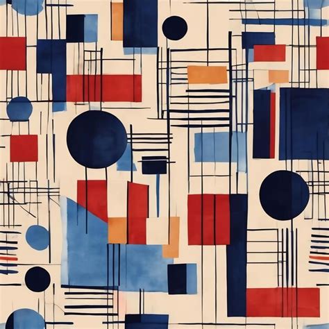 Premium Ai Image Fun Bauhaus Geometric Pattern Fun Rectangle