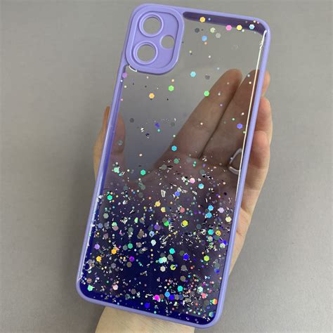 Чехол для Samsung Galaxy A05 (A055F) прозрачный чехол с блестками на ...