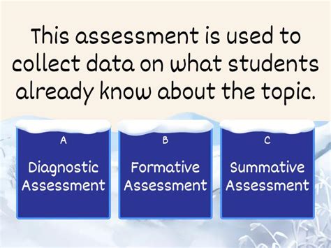Diagnostic Formative Summative Assessments Quiz