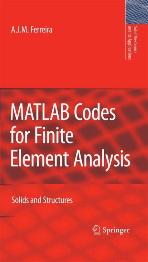 Book For Finite Element Analysis Using Matlab Experts Vision