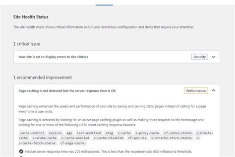 Wordpress Performance Team Recommends Adding Persistent Object Caching And Full Page Caching To