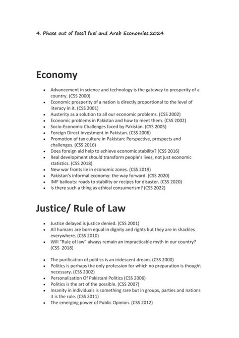 Css Essay Past Paper Analysistopic Wise 2000 2024 Docx