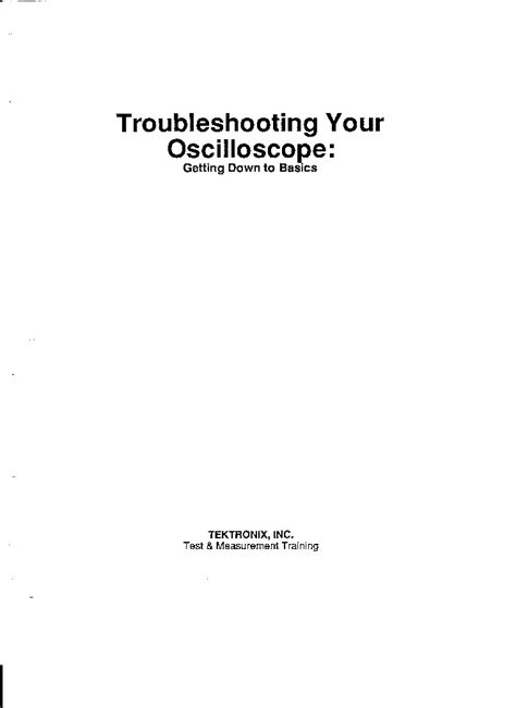 Tektronix Tek Troubleshooting Your Scope Service Manual Download