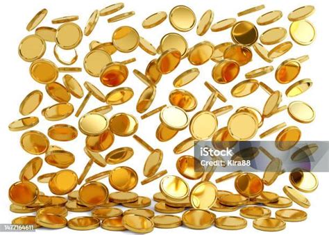 떨어지는 동전 흰색 배경에 격리된 황금 동전의 비 농축의 개념 3d 렌더링 3차원 형태에 대한 스톡 사진 및 기타 이미지 3차원 형태 개념 개념과 주제 Istock