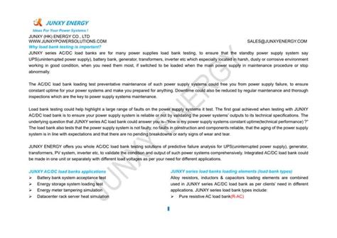 Junxy Energy Sereis Resistive Inductive And Capactive Ac Load Bank