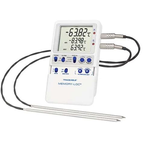 Traceable Memory Loc™ Datalogging Low Temp Thermometer 2 Stainless Steel Probes From Cole