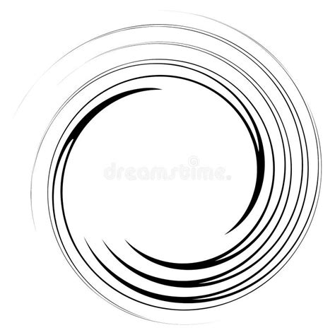 Revolved Whirlpool Whirlwind Design Element Radial Shape With Rotation Gyre Effect Stock